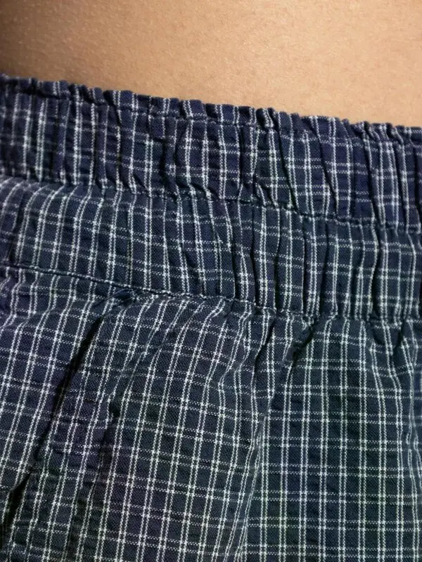 RETHINKIT STUDIOS Check-pattern Drawstring Shorts - Blue