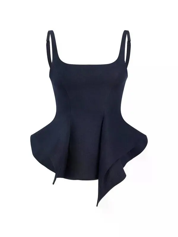 Khaite Loa Sleeveless Peplum Top - Blue