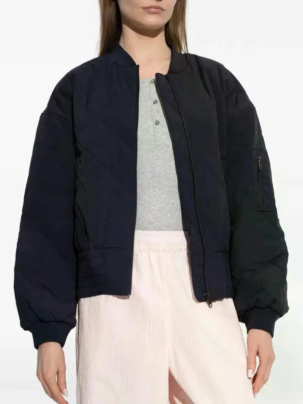 RETHINKIT STUDIOS Quilted Zip-up Bomber Jacket - Blue
