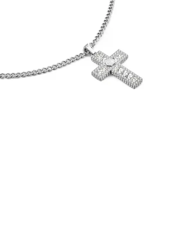 Philipp Plein Crucifix Crystal Necklace