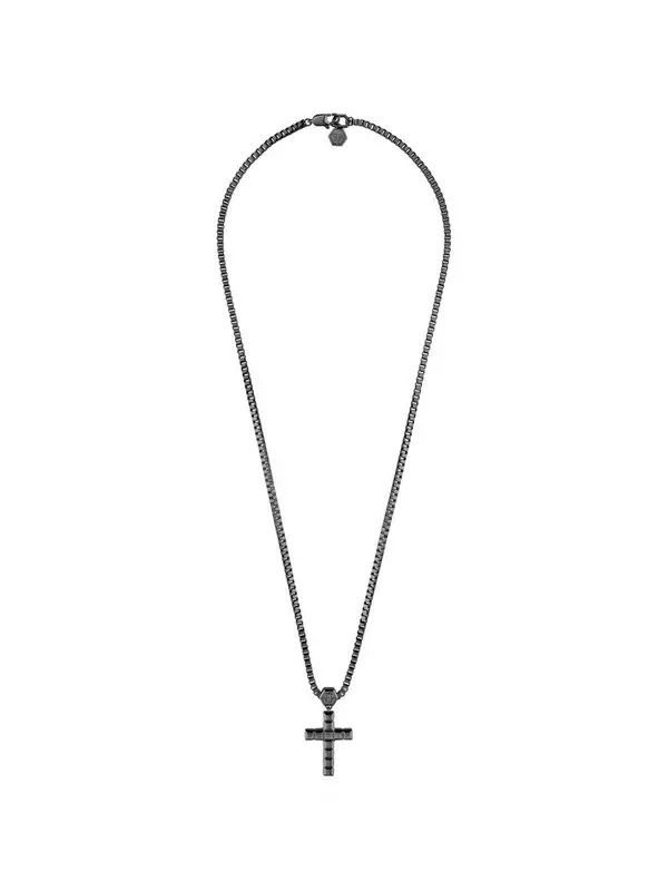 Philipp Plein Crucifix Chain Necklace - Black