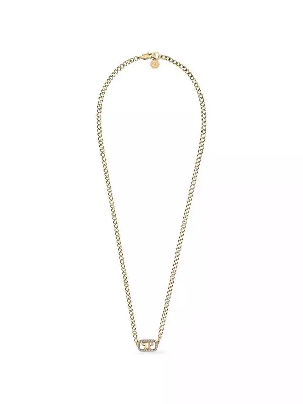 Philipp Plein Crystal Lettering Necklace - Gold