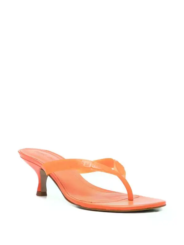 Farm Rio Heeled Thong Sandals - Orange