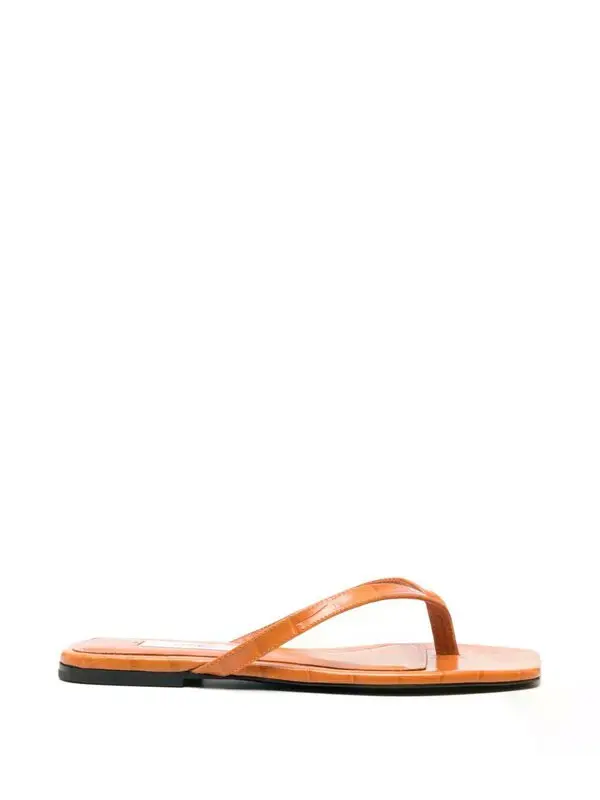 TOTEME Croco-embossed Flip Flops - Orange