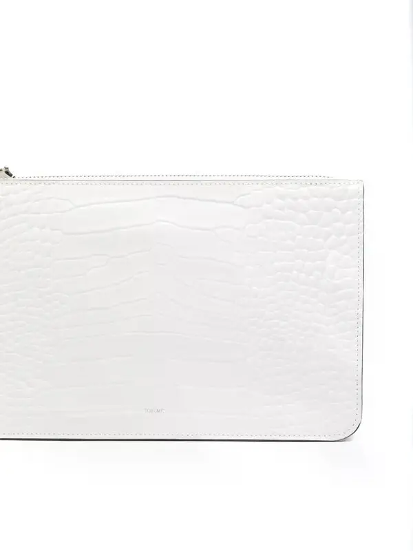TOTEME Crocodile-embossed Clutch Bag - White