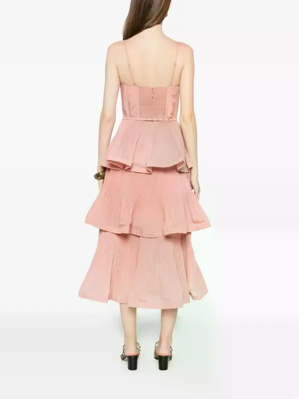 Zimmermann Tiered Pleated Midi Dress