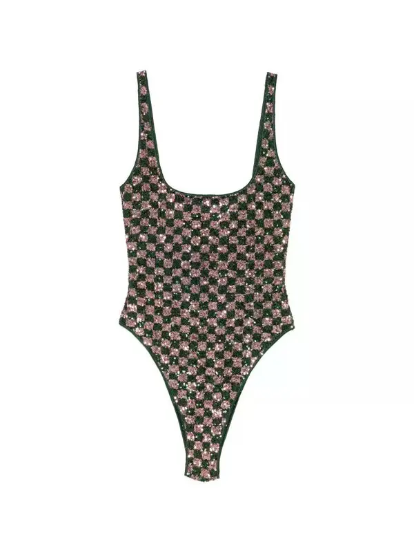 Oseree Sequined Swimsuit - Green