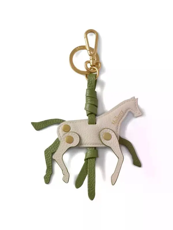 Mulberry Horse Charm Keyring - Neutrals