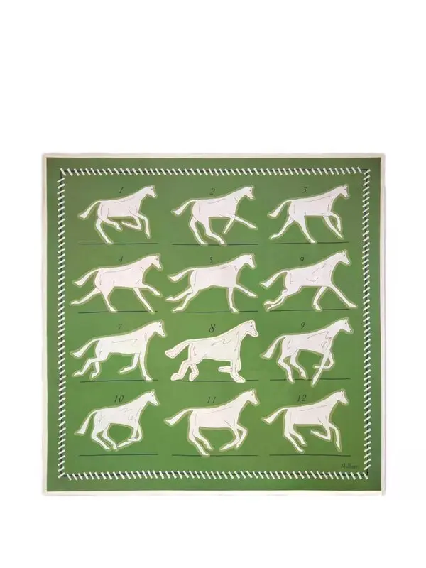 Mulberry Chalk Horse Printed Scarf - Green