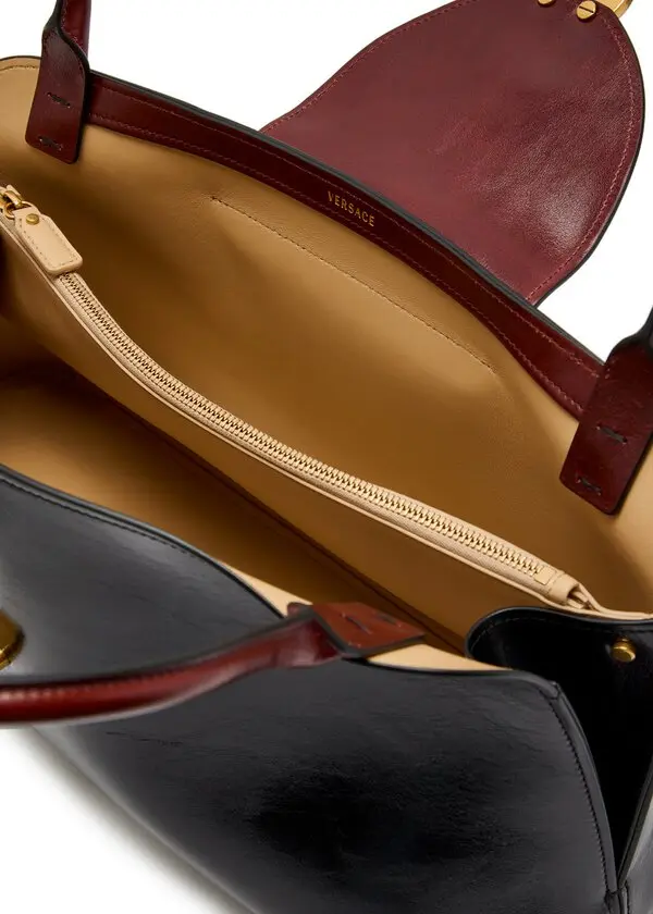 Versace Glossed Leather Shoulder Bag