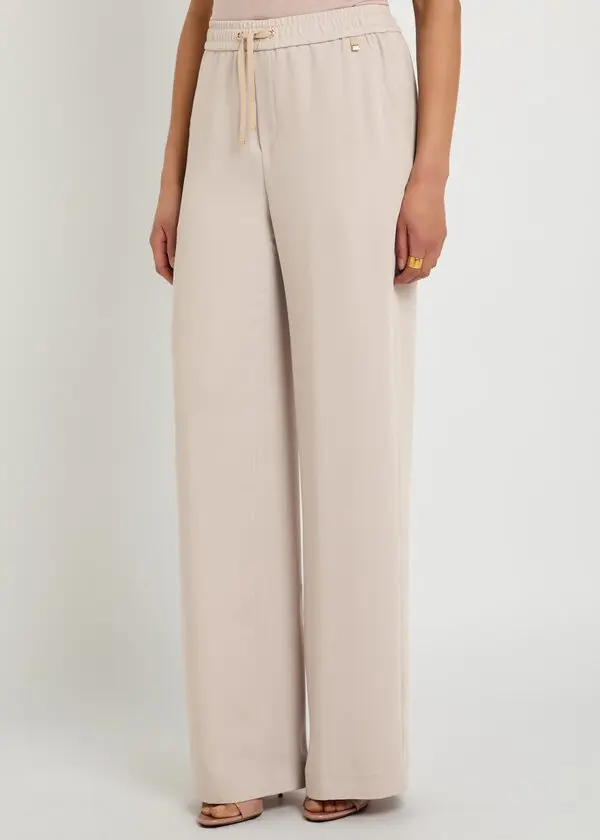 Herno Wide-leg Satin-crepe Trousers - Cream