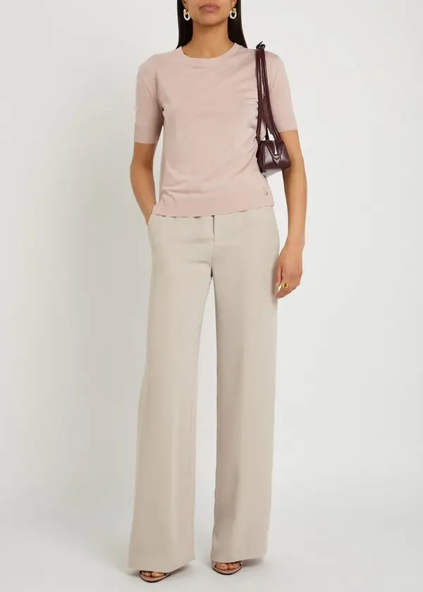 Herno Wide-leg Satin-crepe Trousers - Cream