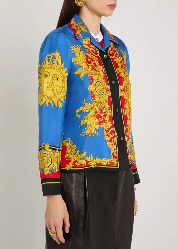 Versace Printed Silk-twill Shirt
