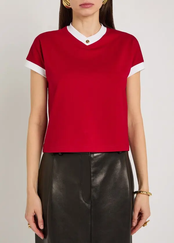 Versace Cropped Stretch-cotton T-shirt