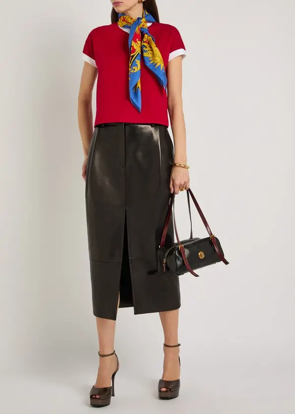 Versace Cropped Stretch-cotton T-shirt