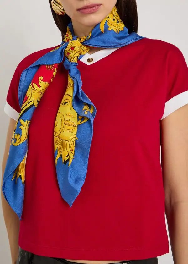 Versace Cropped Stretch-cotton T-shirt