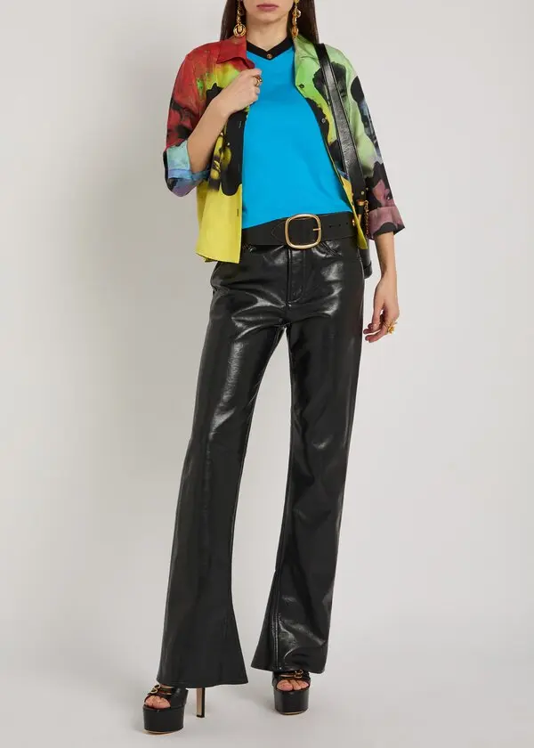 Versace Vintage Cropped Stretch-cotton T-shirt
