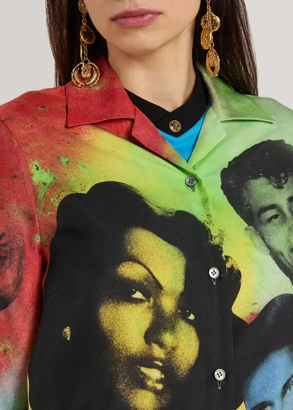 Versace Vintage Cropped Stretch-cotton T-shirt