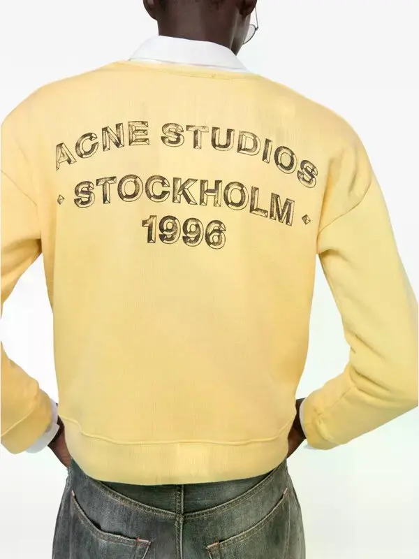 Acne Studios Sprayed Logo Sweatshirt - Yellow