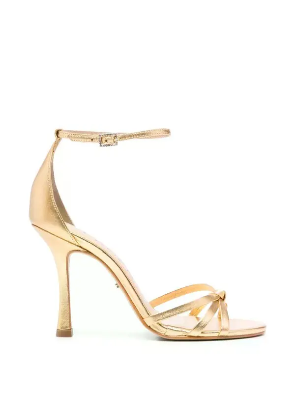 WERNER Knotted Ankle-strap High Heel Sandals - Gold