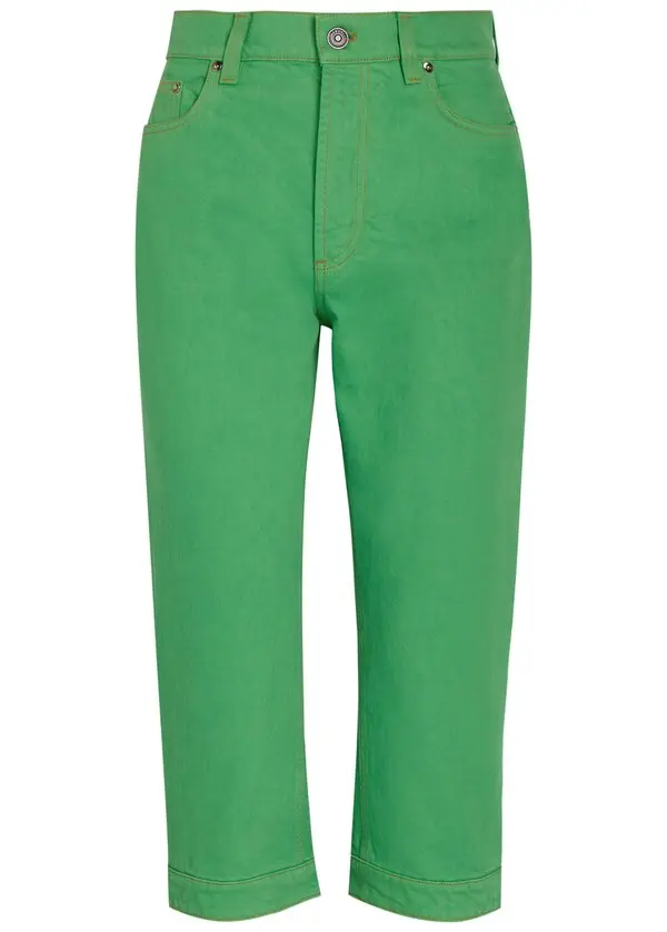 Versace Slim-leg Capri Jeans - Green