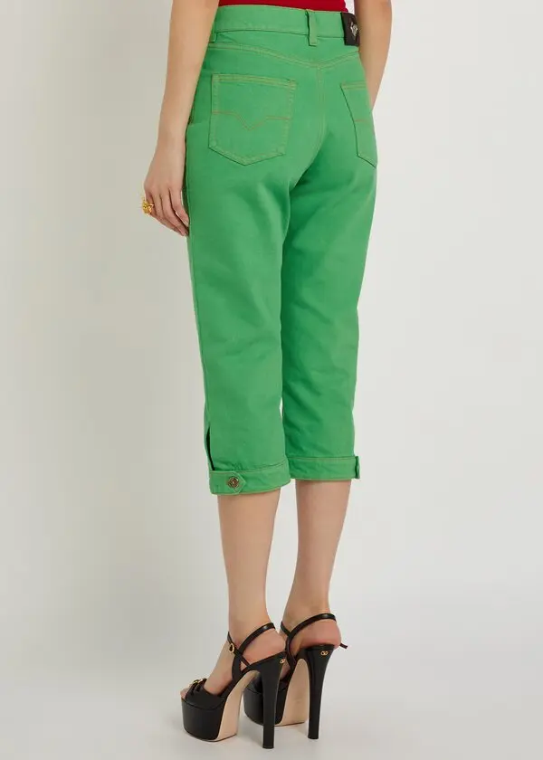 Versace Slim-leg Capri Jeans - Green