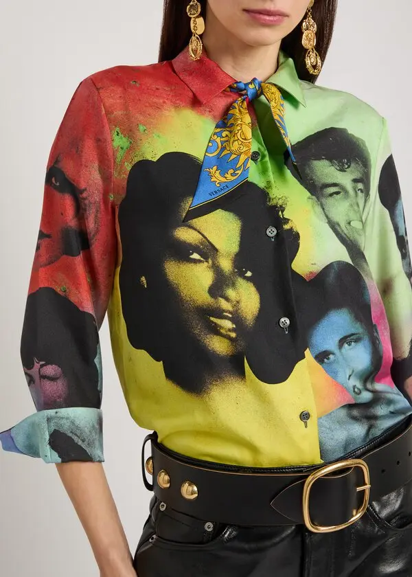 Versace Printed Silk-twill Bandeaux