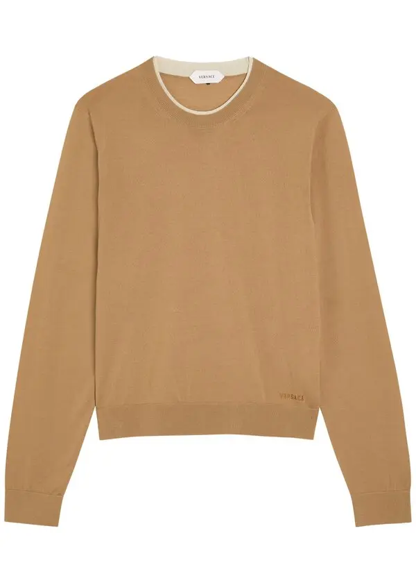 Versace Wool-blend Jumper With Layered Neck
