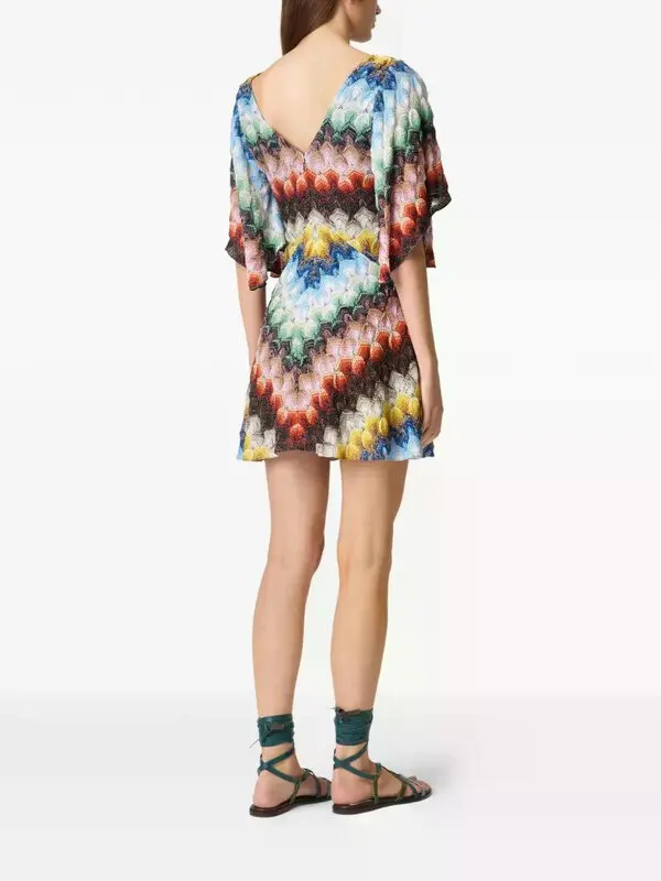 Missoni V-neck Chevron-pattern Mini Dress