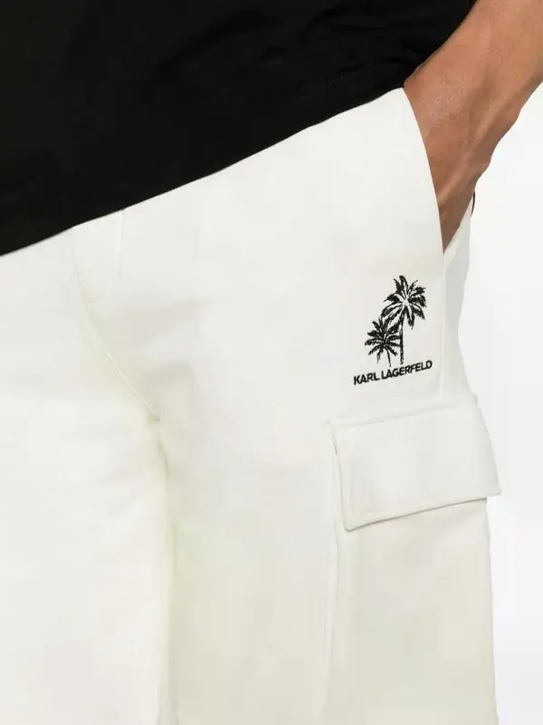Karl Lagerfeld Cargo Print Shorts - White