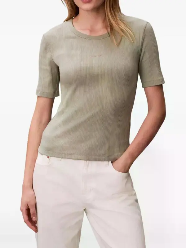 Calvin Klein Ribbed Knit T-shirt - Green
