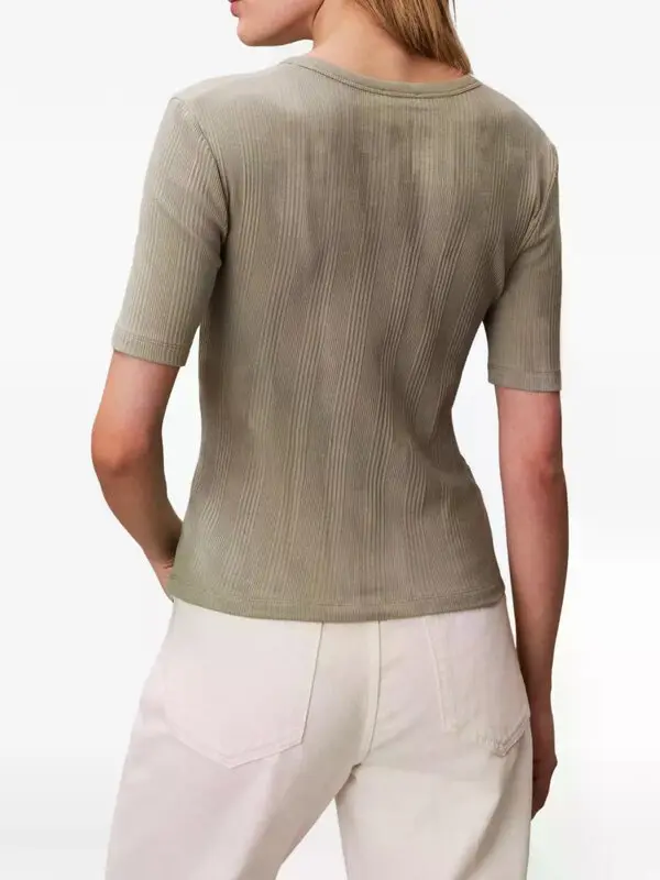 Calvin Klein Ribbed Knit T-shirt - Green