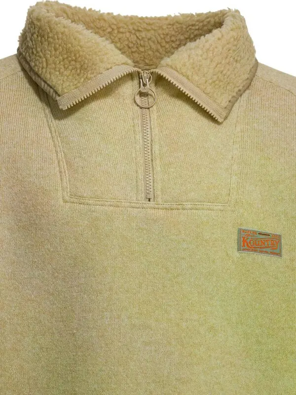Kapital Logo-patch Half-zip Sweatshirt - Neutrals