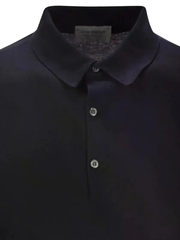 John Smedley Bradwell Long-sleeved Polo Shirt - Blue