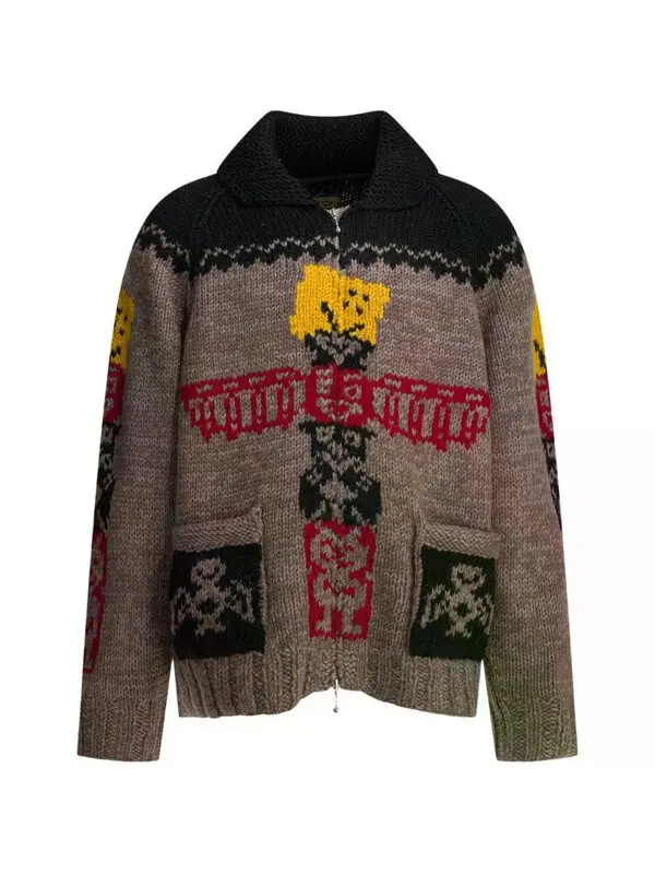 Kapital Patterned Zip-up Cardigan