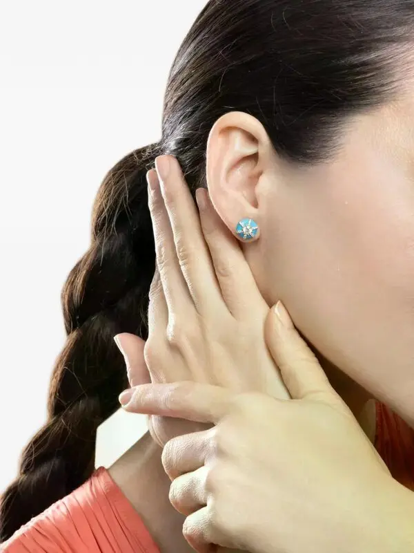 Goshwara Queen Diamond Stud Earrings - Gold