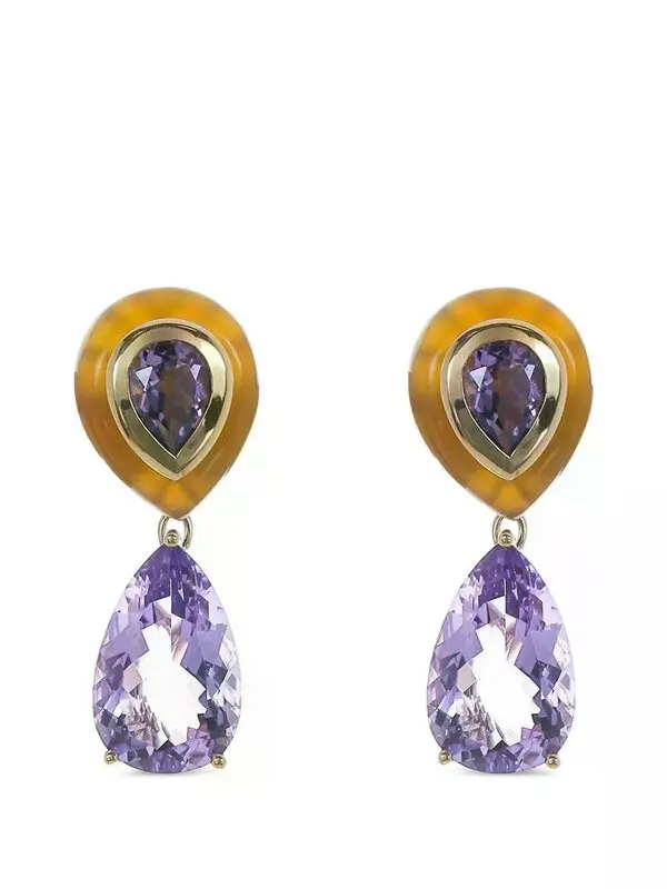 MASON AND BOOKS Adela Amethyst And Carnelian Earrings - Gold
