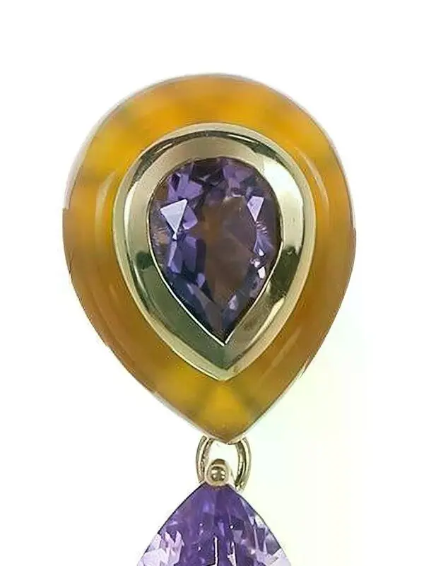 MASON AND BOOKS Adela Amethyst And Carnelian Earrings - Gold
