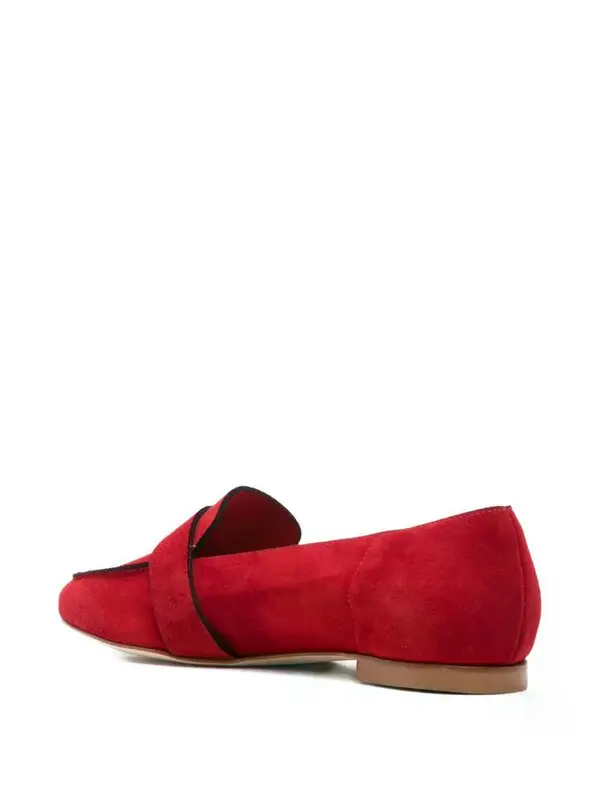 ANNA F. Suede Loafers - Red