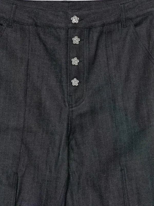 Cecilie Bahnsen Wide-leg Jeans With Flower Buttons