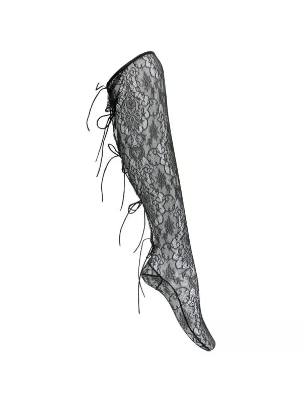 PAULINE DUJANCOURT Lace-tie Stockings - Black