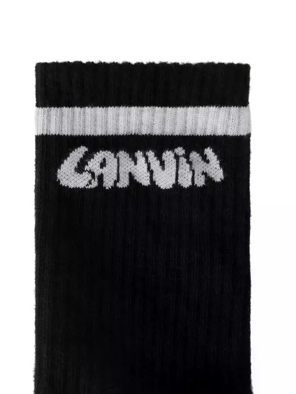 LANVIN Logo-detail Stripe Socks
