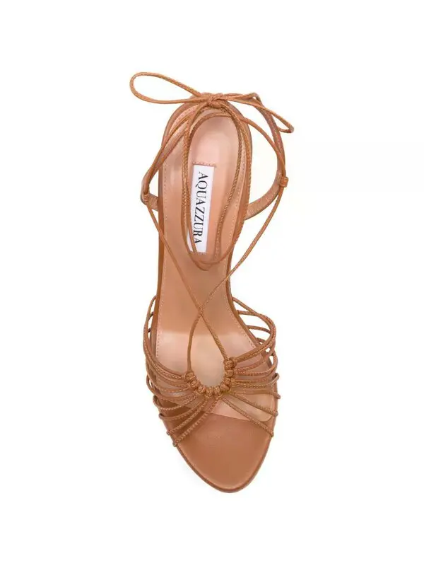 AQUAZZURA Ritmo Lace-up Platform Sandals - Brown