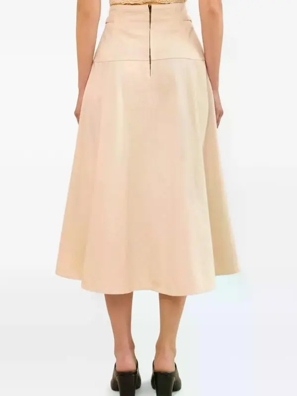 Ulla Johnson Brigette Buckle Detail Midi Skirt - Neutrals