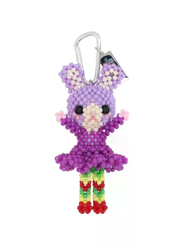 CHOPOVA LOWENA Sad Jerboa Beaded Keychain - Purple