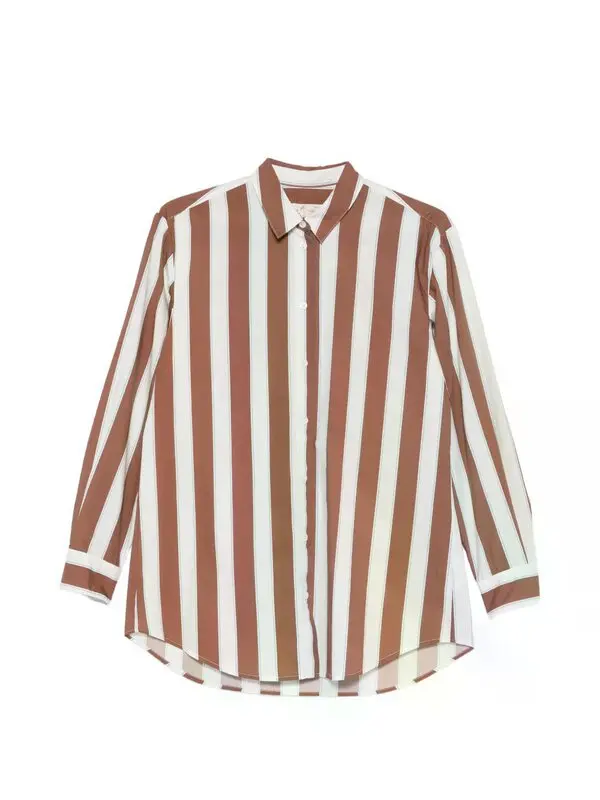 MC2 SAINT BARTH Brigitte Striped Shirt - Brown