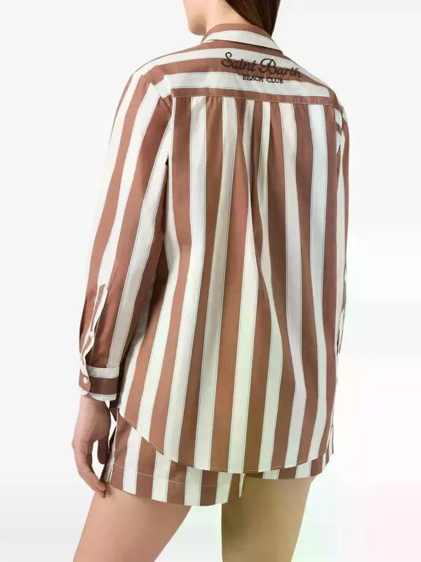 MC2 SAINT BARTH Brigitte Striped Shirt - Brown