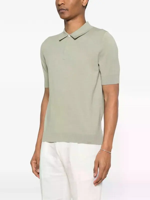 BOSS Knit Polo Sweater With Covered Placket - Green
