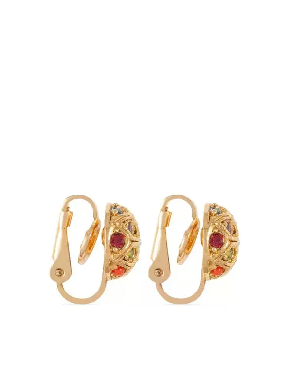 SUSAN CAPLAN 1990s D'orlan Crystal-embellished Clip-on Earrings