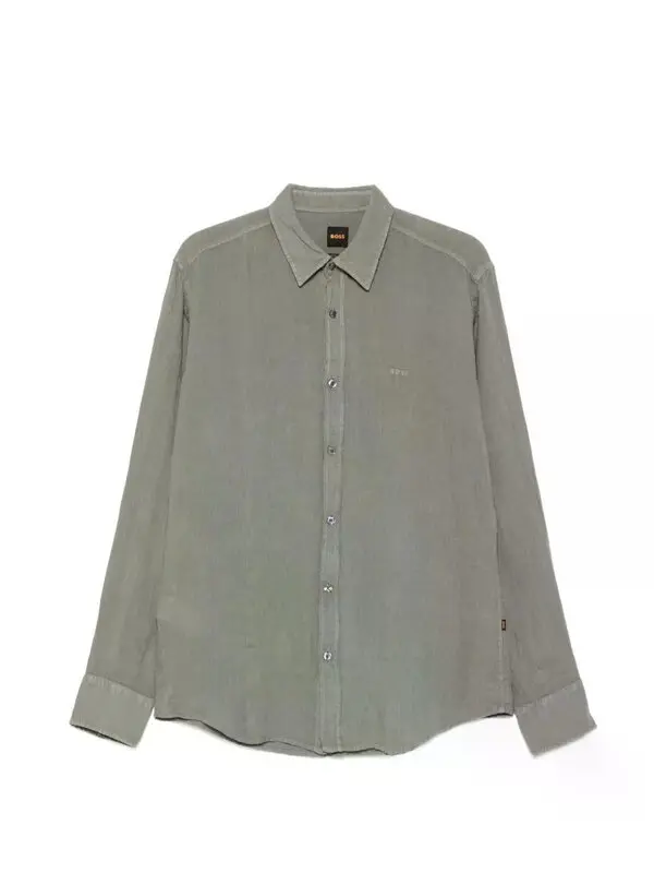 BOSS Buttoned Logo Shirt - Green